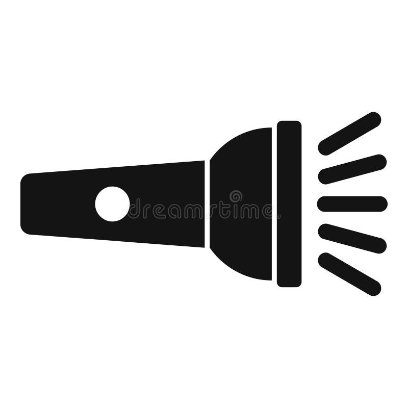 Flashlight Shining Light Beam Simple Icon Stock Vector - Illustration ...