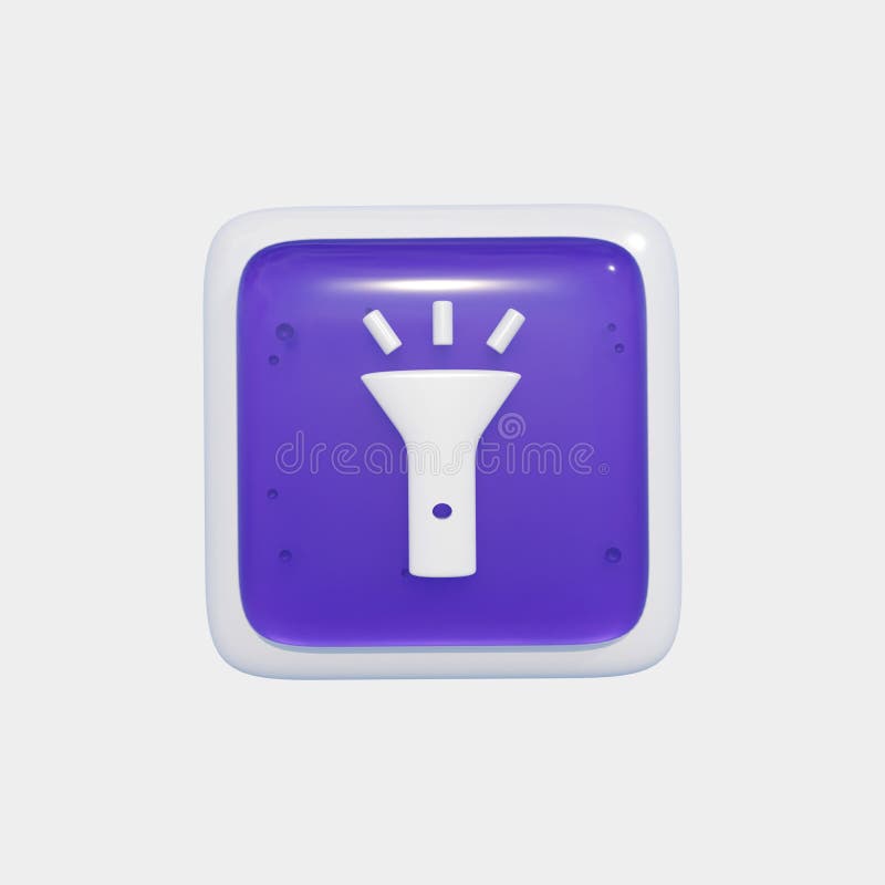 Flashlight Smartphone Icon Isolated on White Background 3d Illustration ...