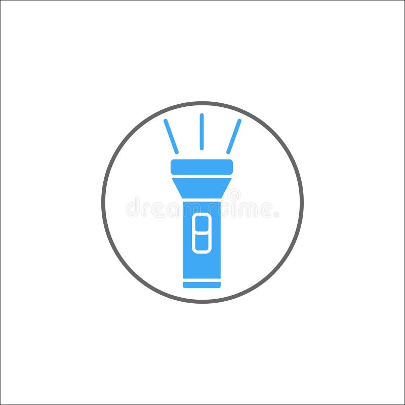 Flashlight Thin Line Icon, Light and Lamp, Torch Sign, Vector Graphics ...