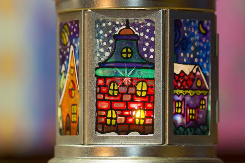 A Flashlight with Stained Glass Windows (handmade Stock Photo - Image ...