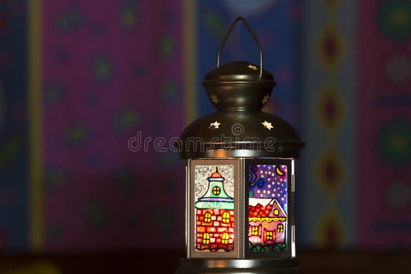 A Flashlight with Stained Glass Windows (handmade Stock Image - Image ...