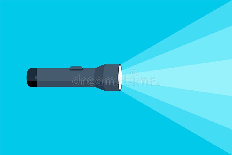 Flashlight Torch Hand Illustration. Pocket Vector Light Lamp Lantern ...