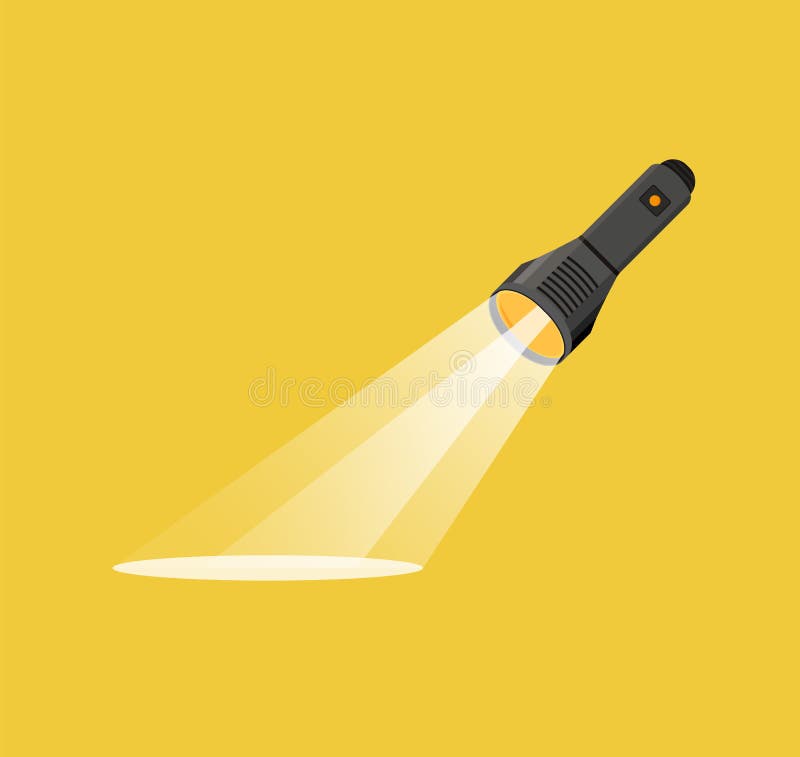 Flashlight Torch Hand Illustration. Pocket Vector Light Lamp Lantern ...