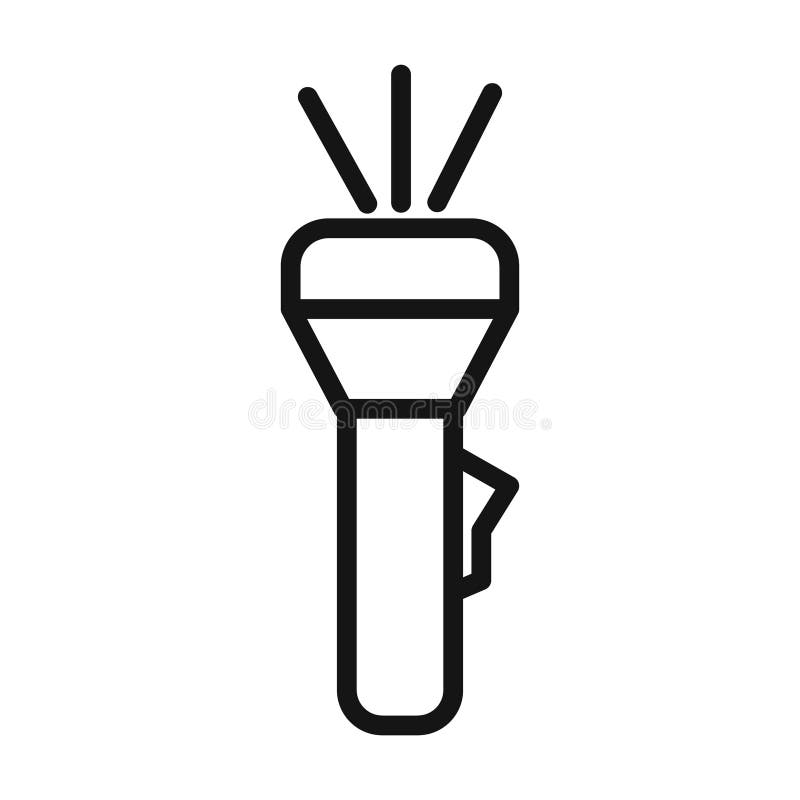 Flashlight Torch Icon Mark in Filled Style Stock Illustration ...