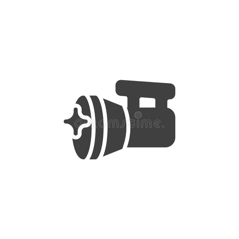 Flashlight, Torch Vector Icon Stock Vector - Illustration of handle ...