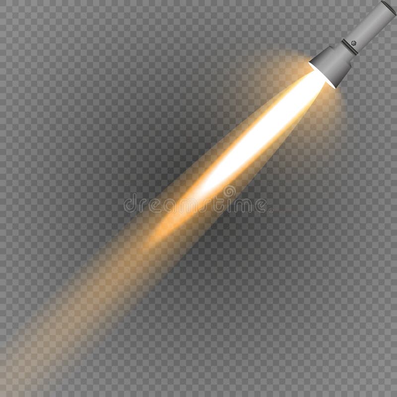Flashlight In A Transparent Background. Stock Vector - Illustration of ...