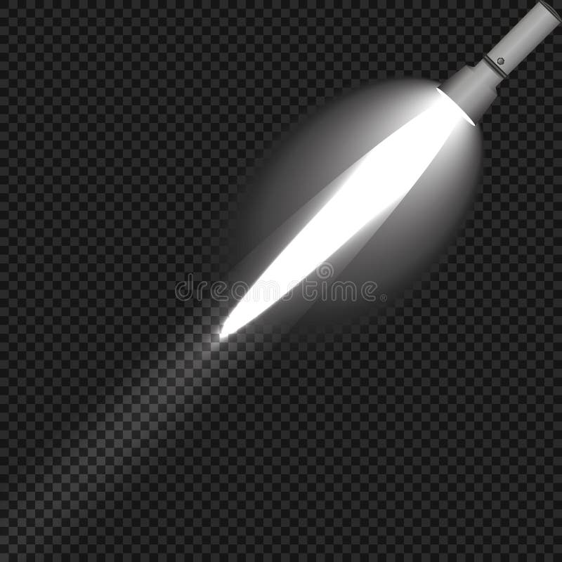 Flashlight in a Transparent Background. Stock Vector - Illustration of ...