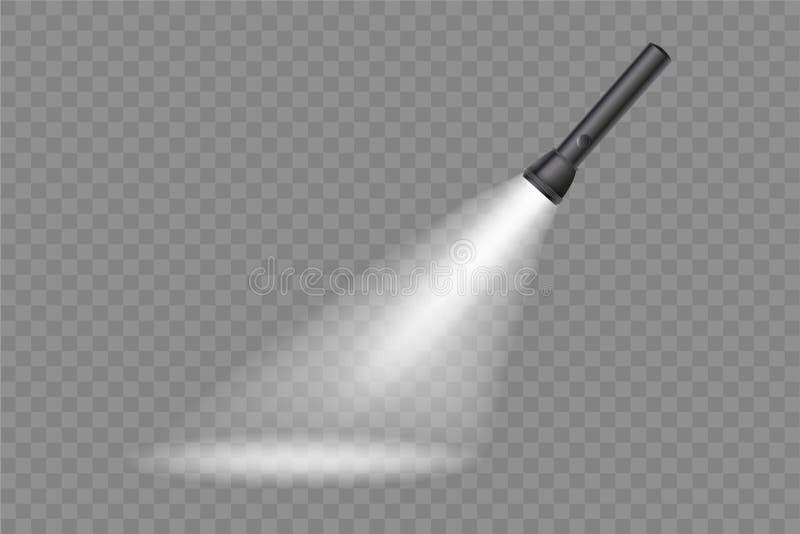 Flashlight on a Transparent Vector Illustration. Stock Vector ...