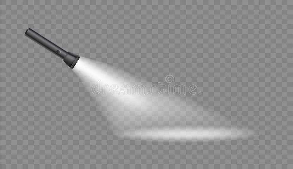 Flashlight on a Transparent Background. Shine Lighting Torch Stock ...