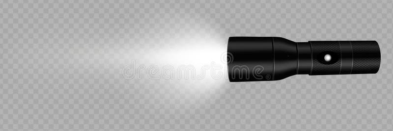 Flashlight on a Transparent Vector Illustration. Stock Illustration ...