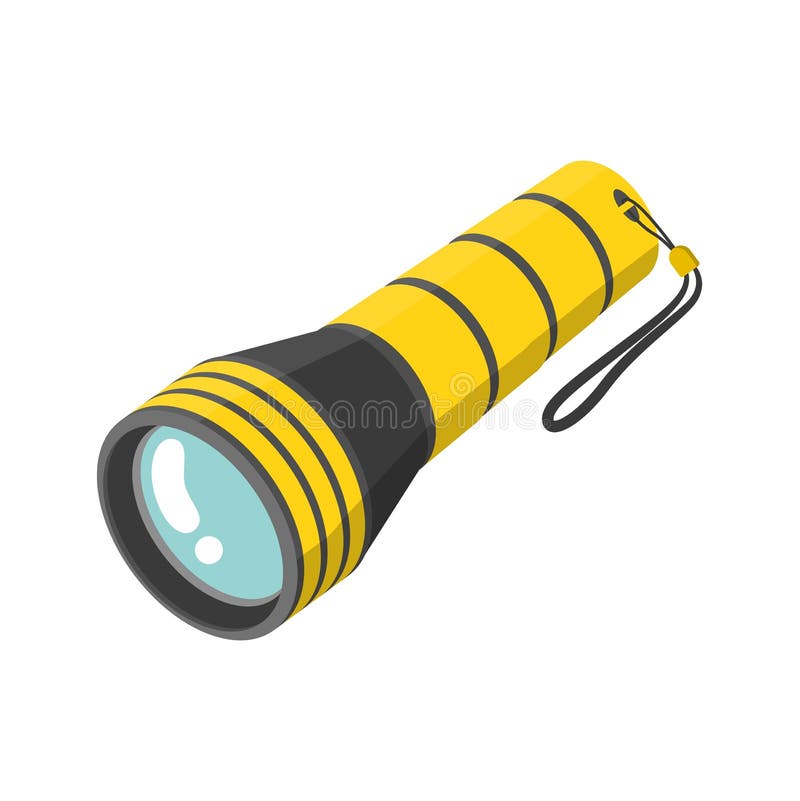 Flashlight in Trendy Flat Design Isolated Vector Stock Vector ...