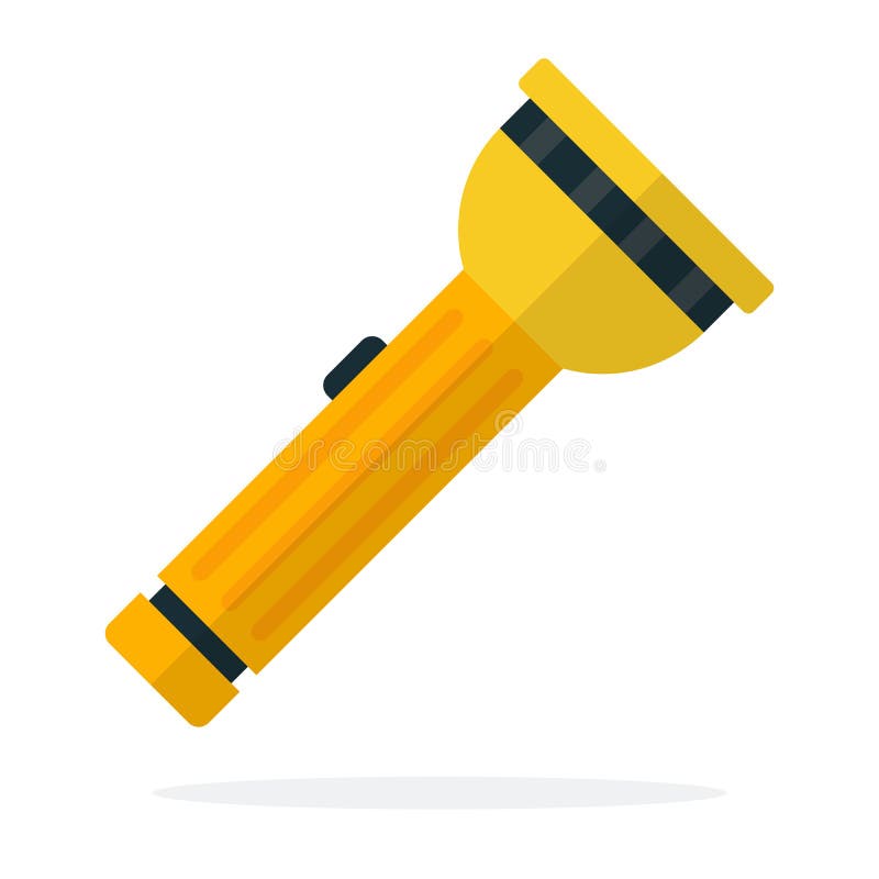 Pocket Flashlight Flat Isolated Vector Stock Vector - Illustration of ...