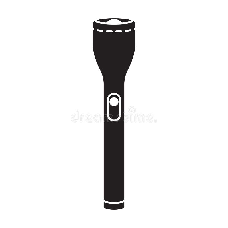 Flashlight Vector Icon.Black,simle Vector Icon Isolated On White ...