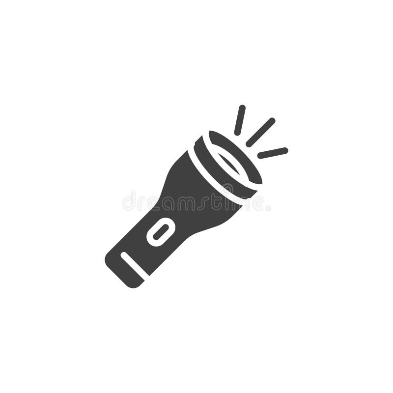 Flashlight vector icon stock illustration. Illustration of buttons ...