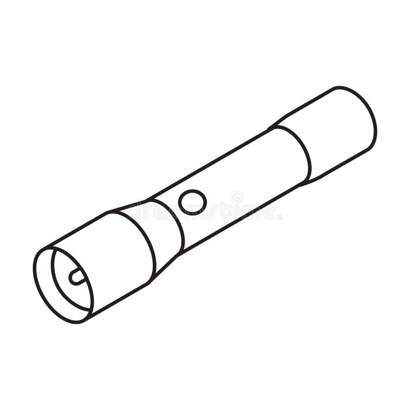 Flashlight Vector Icon.Line Vector Icon Isolated on White Background ...
