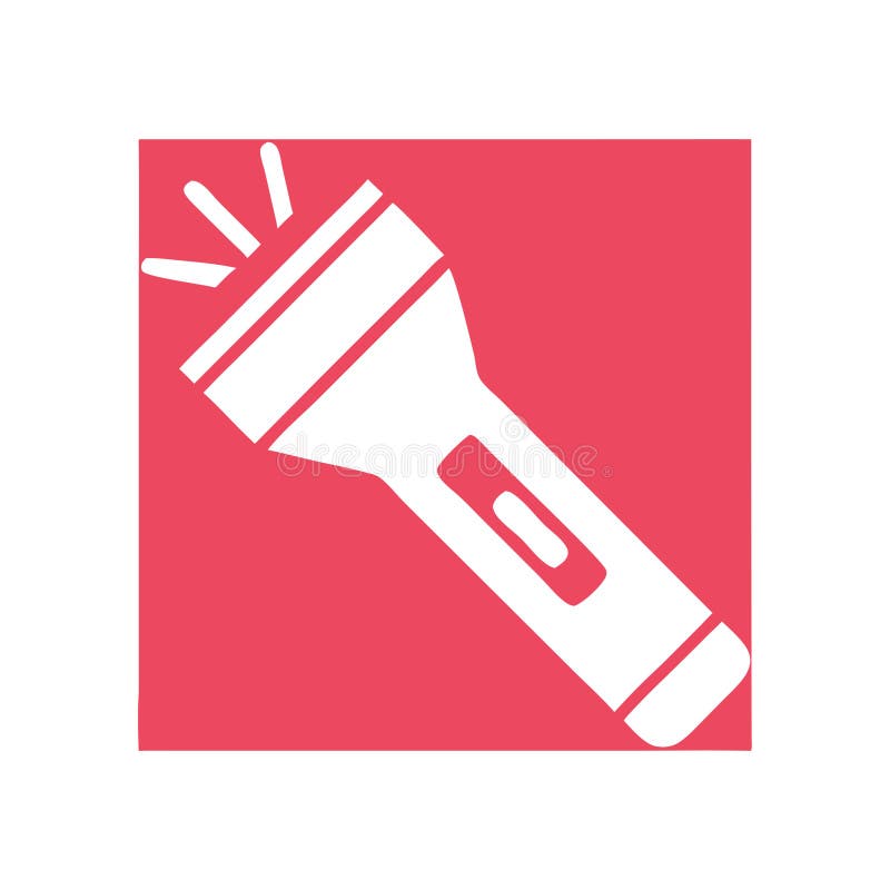 Flashlight Vector with Light Rays for Emergency and Outdoor Use Stock ...