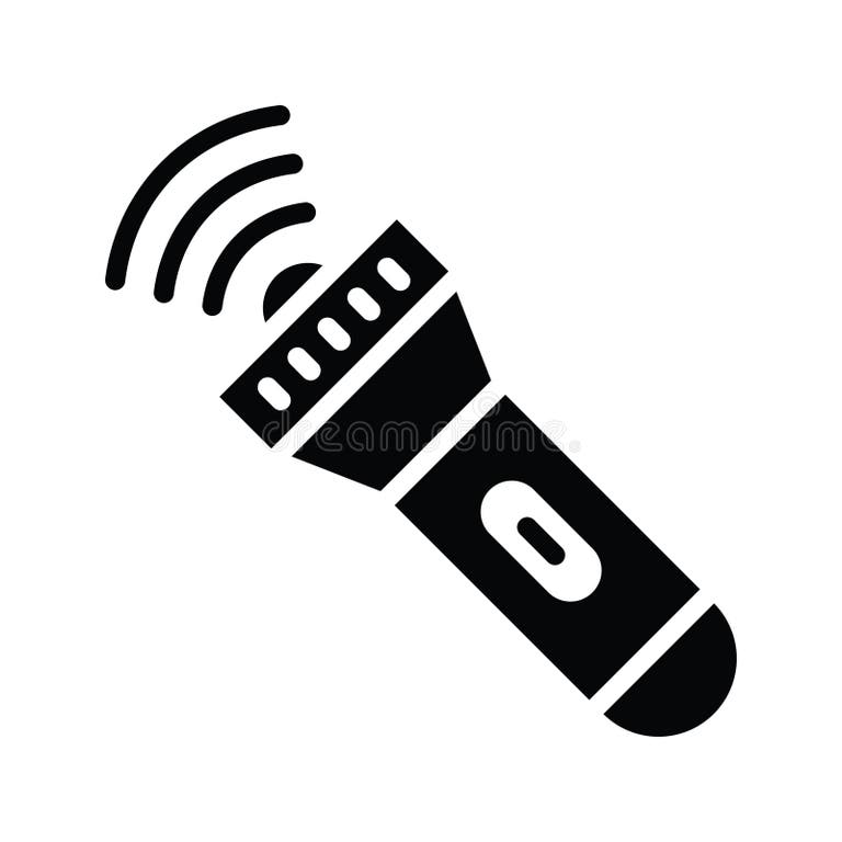 Flashlight Vector Solid Icon Style Illustration. EPS 10 File Stock Vector - Illustration of boat ...