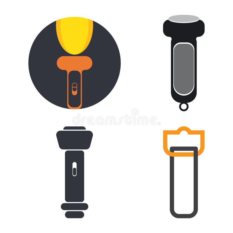 Flashlight Logo Template Icon Stock Vector - Illustration of glitter ...