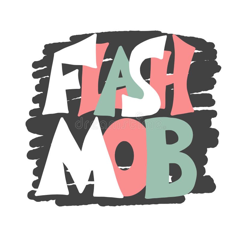 Flashmob Stylized Text Emblem Vector Simple Design Stock Vector ...
