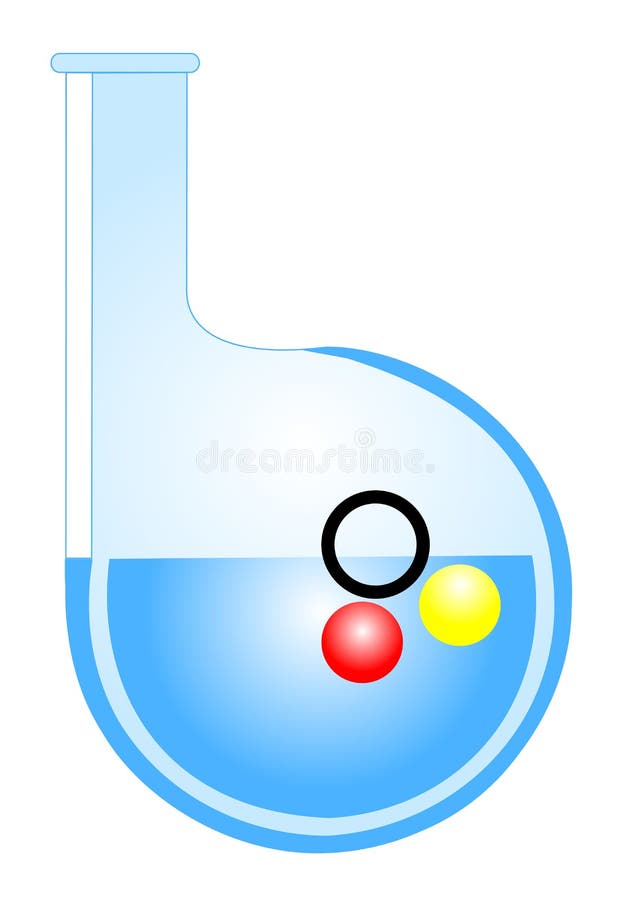 A flask with balls stock vector. Illustration of blue - 24227115