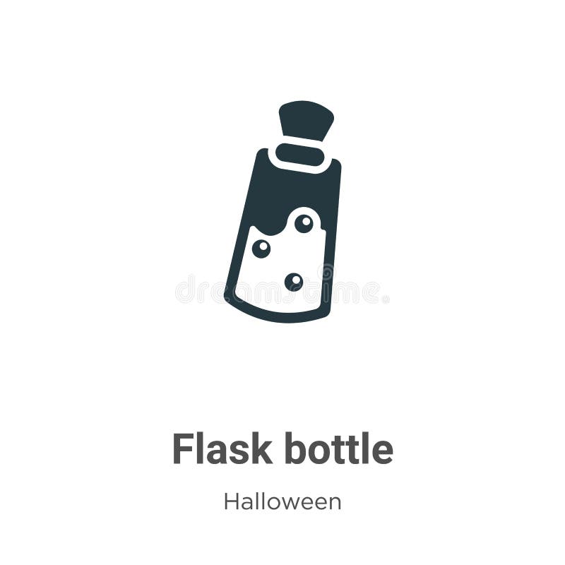 Flask Bottle Vector Icon on White Background. Flat Vector Flask Bottle ...