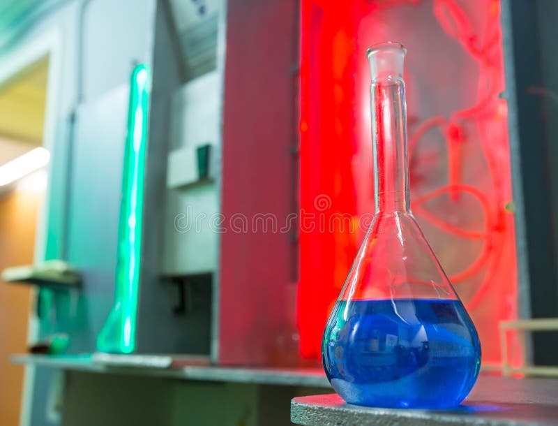 Flask with Chemical Reagents Stock Photo - Image of abuse, chemistry ...