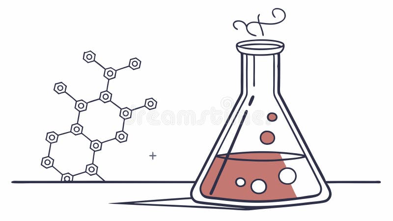Flask with Chemical Structure Molecule, Vector Design Generative AI ...