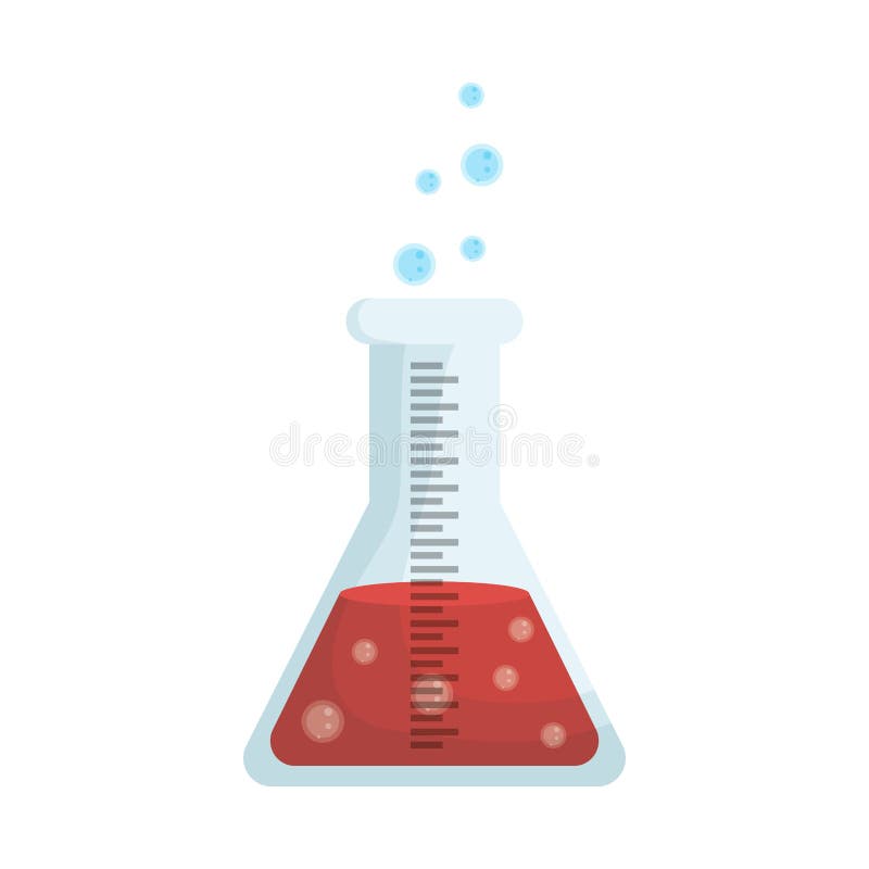 Flask or Chemistry Glassware with Liquid and Bubbles Stock Vector ...