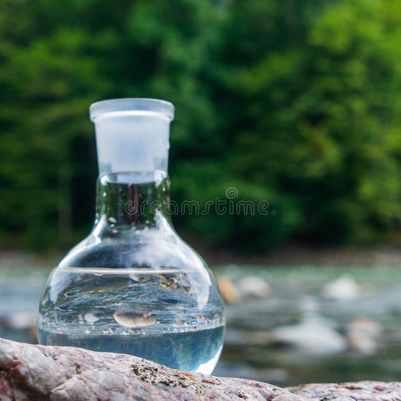 Flask with Clean Drinking Water Stock Image - Image of mineral, flask ...