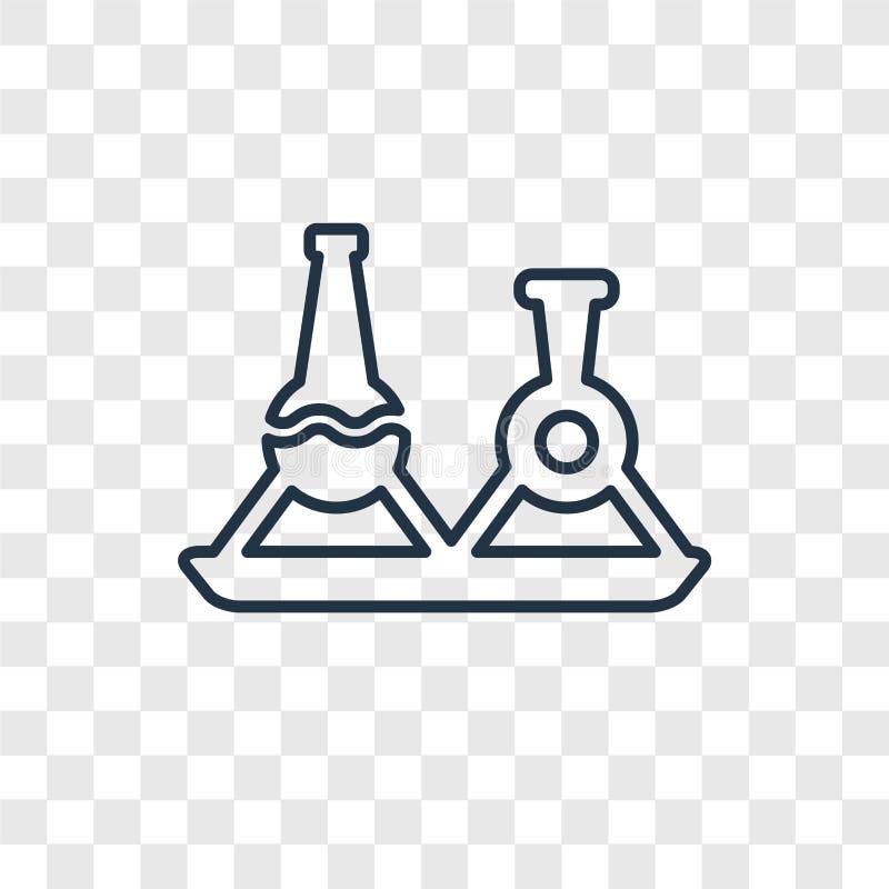 Flask Concept Vector Linear Icon Isolated on Transparent Background ...