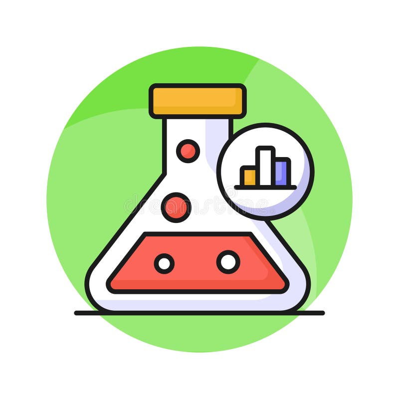 Flask with Data Chart Denoting Market Data Research Vector Design Stock ...