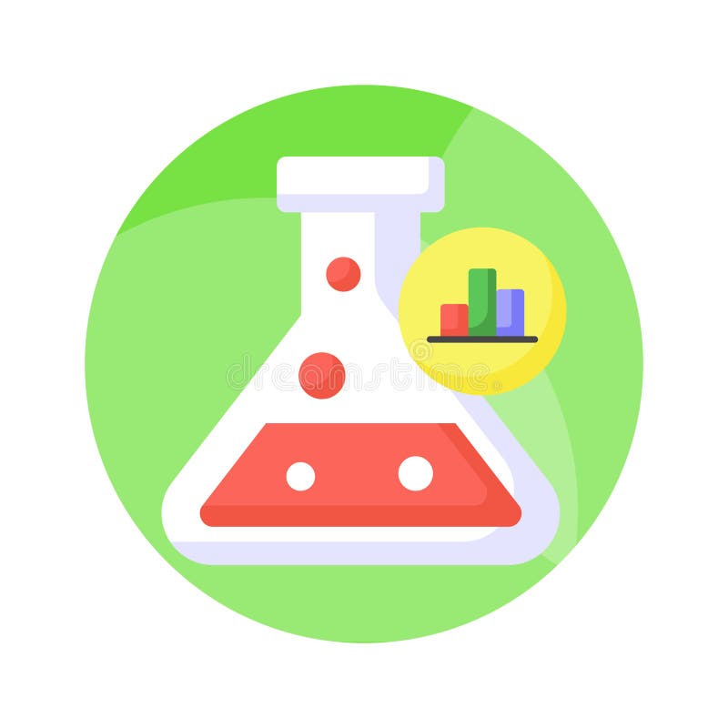 Flask with Data Chart Denoting Market Data Research Vector Design Stock ...
