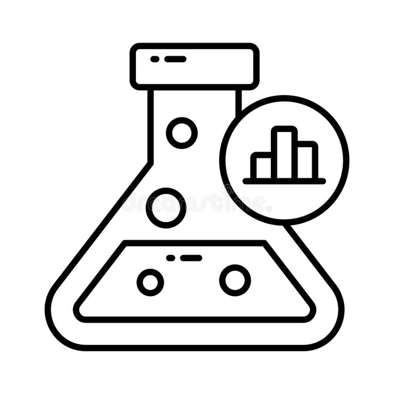 Flask with Data Chart Denoting Market Data Research Vector Design Stock ...