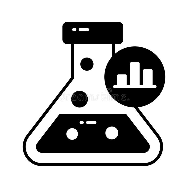 Flask with Data Chart Denoting Market Data Research Vector Design Stock ...