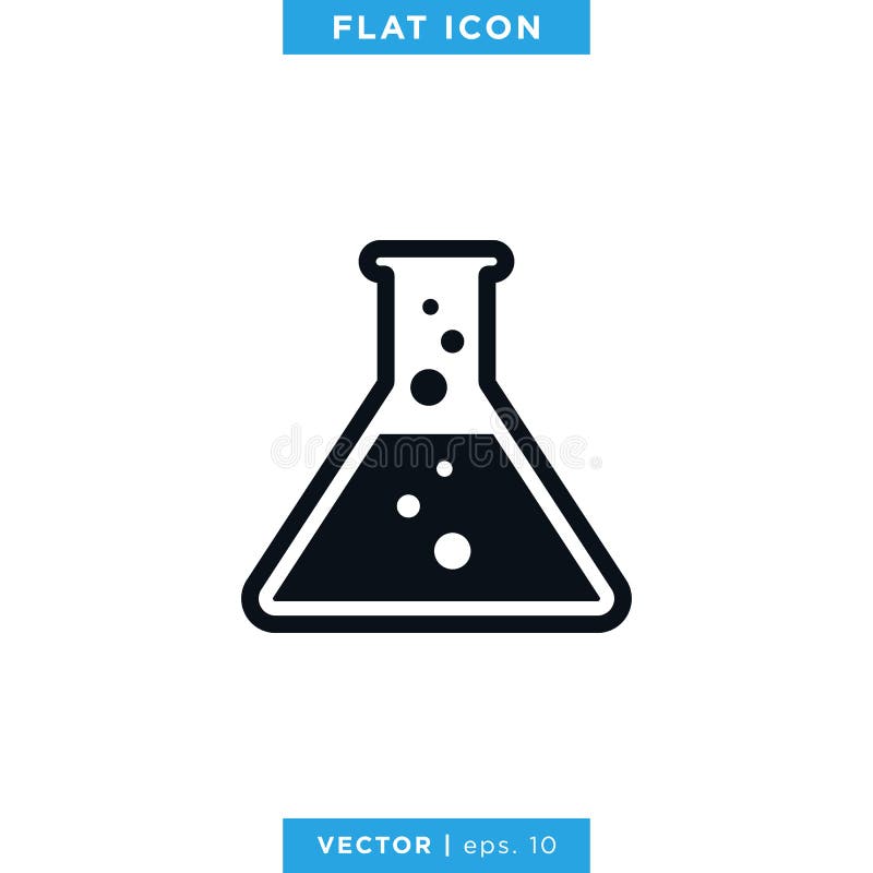 Flask Erlenmeyer Icon Vector Design Template. Lab Equipment Sign Stock ...
