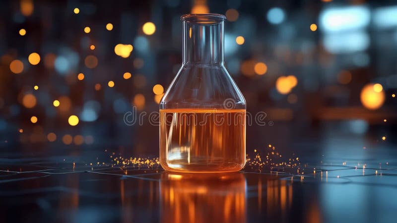 Flask Filled with Vibrant Orange Liquid Stock Footage - Video of ...