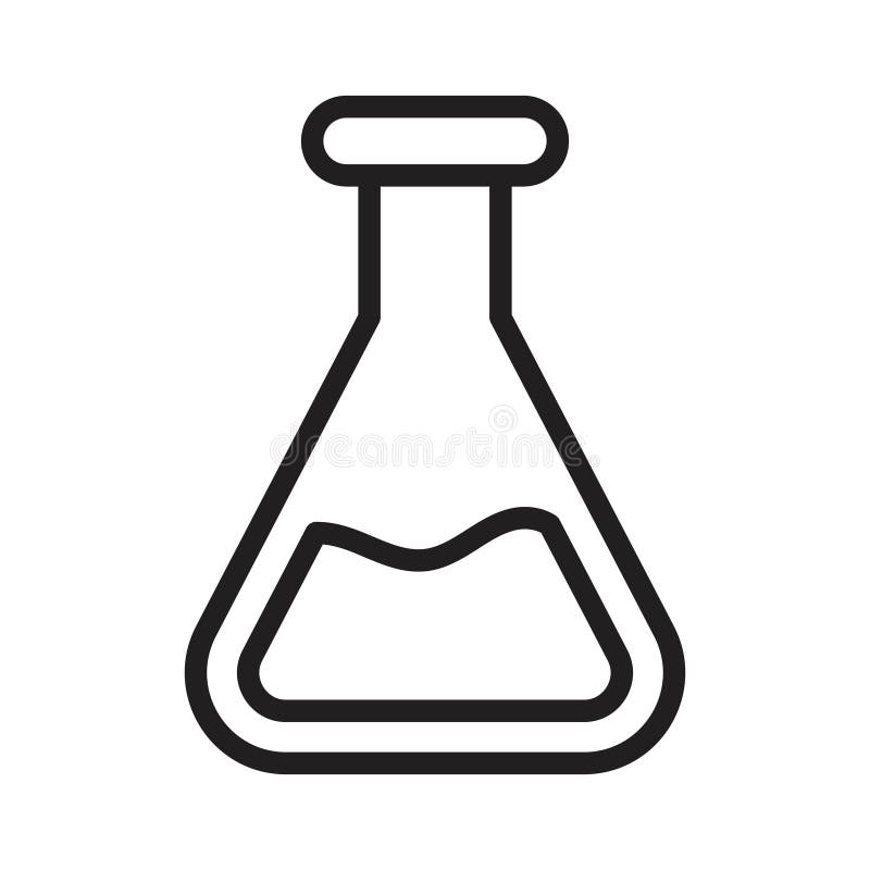 Flask Icon Simple Thin Outline Stock Vector - Illustration of research ...