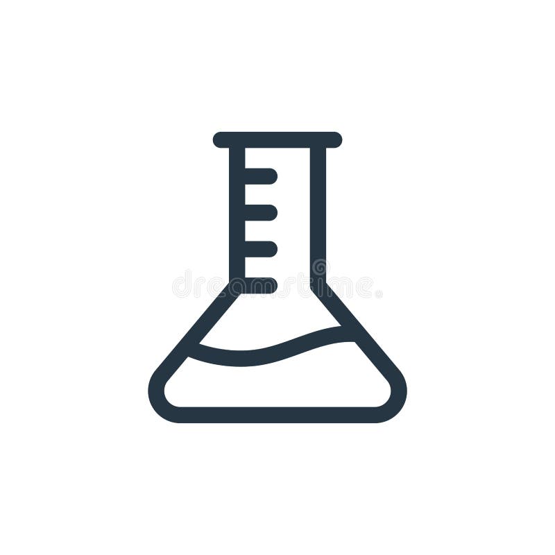 Flask Icon Vector from Education Concept. Thin Line Illustration of ...
