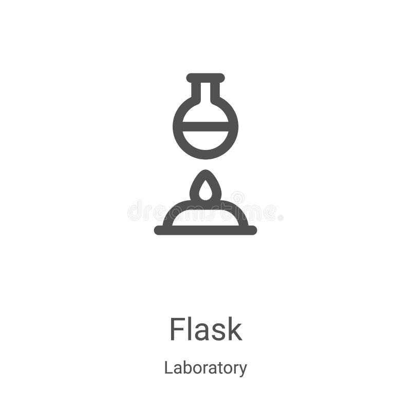 Flask Icon Vector from Laboratory Collection. Thin Line Flask Outline ...
