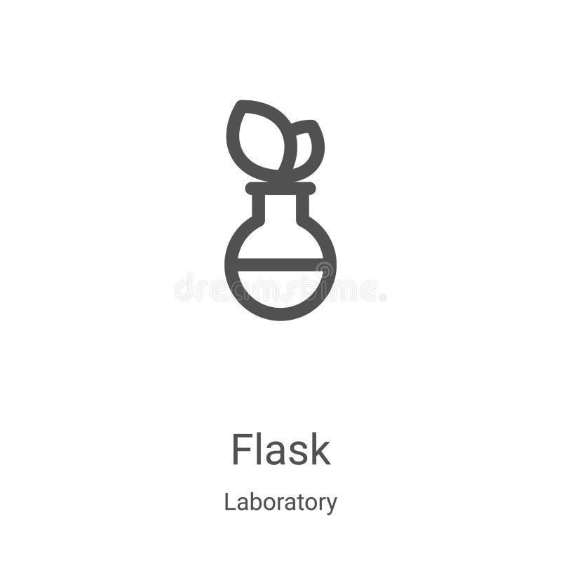 Flask Icon Vector from Laboratory Collection. Thin Line Flask Outline ...