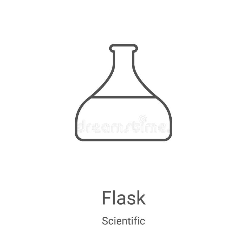 Flask Icon Vector from Scientific Collection. Thin Line Flask Outline ...