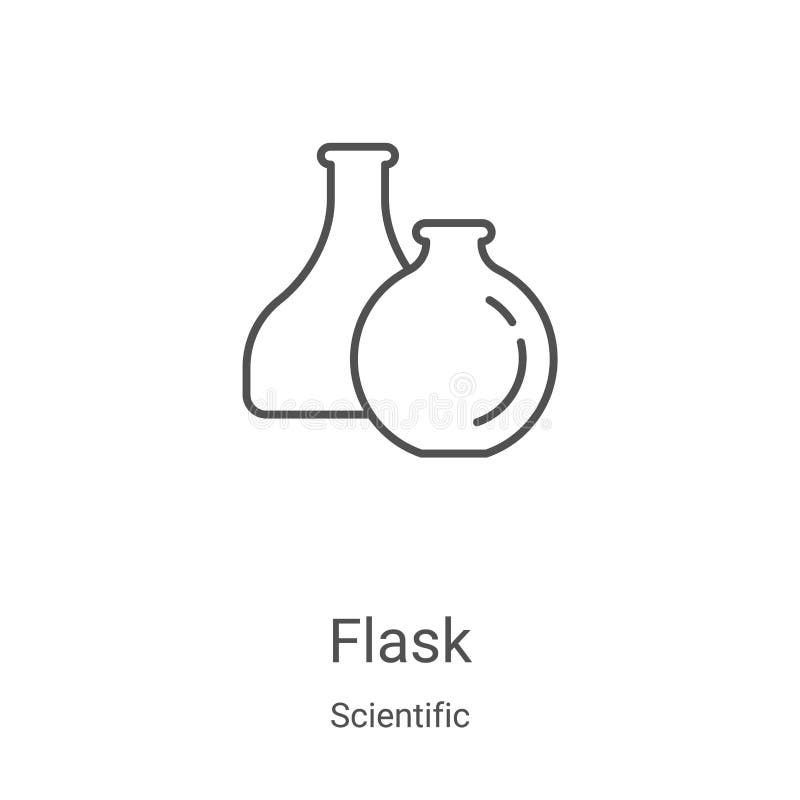 Flask Icon Vector from Scientific Collection. Thin Line Flask Outline ...