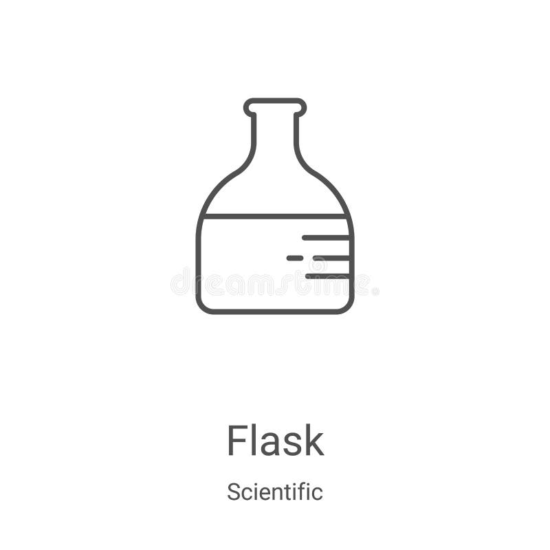 Flask Icon Vector from Scientific Collection. Thin Line Flask Outline ...