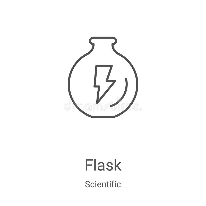 Flask Icon Vector from Scientific Collection. Thin Line Flask Outline ...