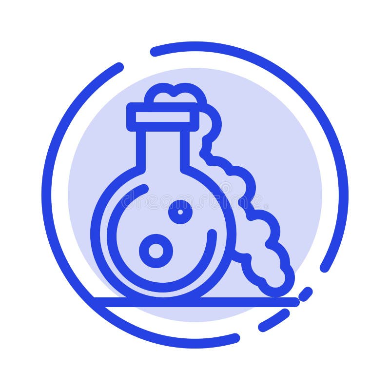 Flask, Lab, Test, Medical Blue Dotted Line Line Icon Stock Vector ...