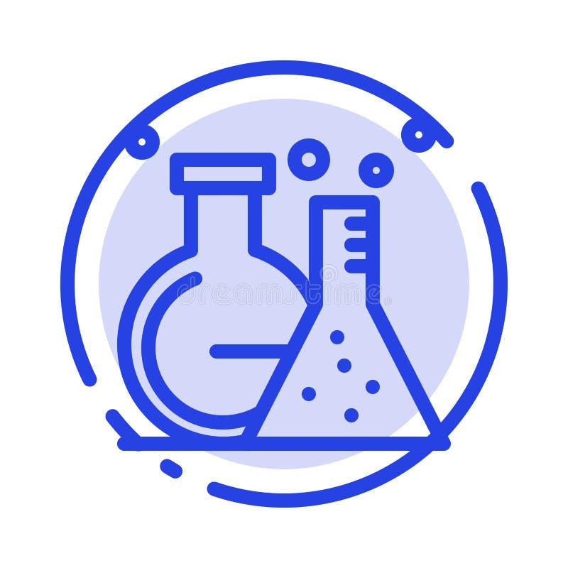 Flask, Lab, Tube, Test Blue Dotted Line Line Icon Stock Vector ...