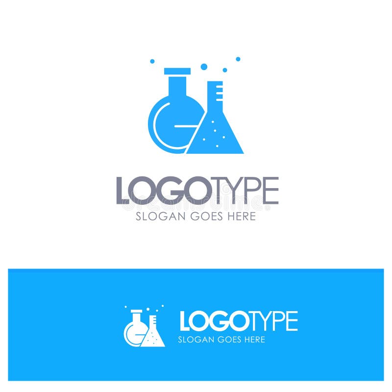 Flask, Lab, Tube, Test Blue Solid Logo with Place for Tagline Stock ...