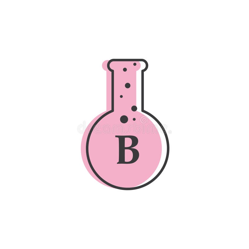 Flask with Letter B Icon stock vector. Illustration of isolated - 387609128