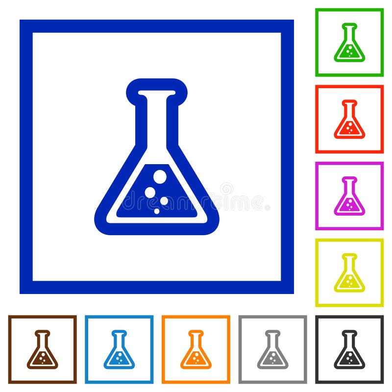 Flask with liquid stock vector. Illustration of glassware - 138255188