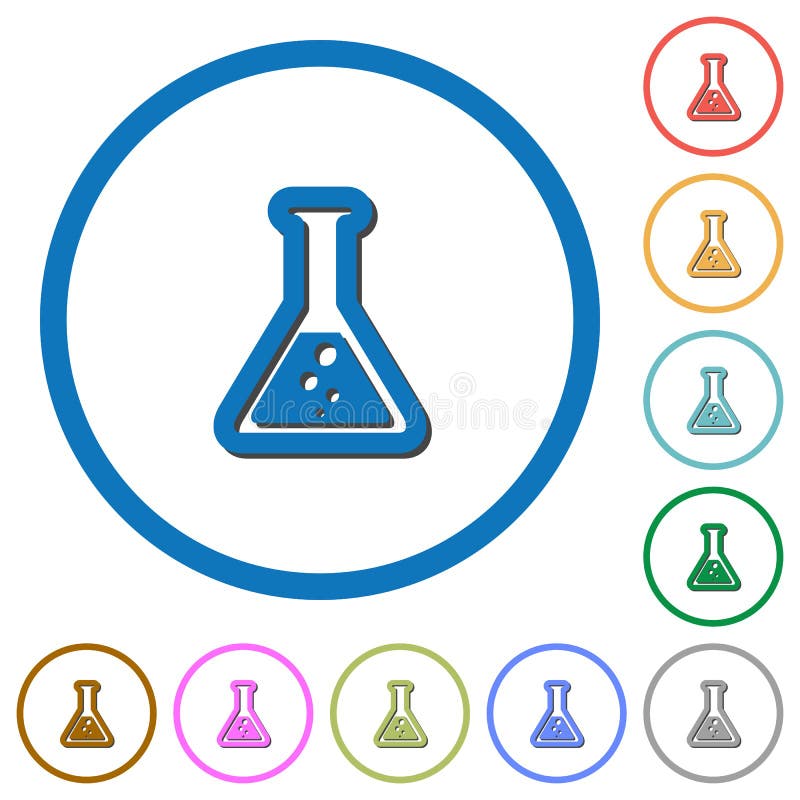 Flask with liquid stock vector. Illustration of biochemistry - 142493630